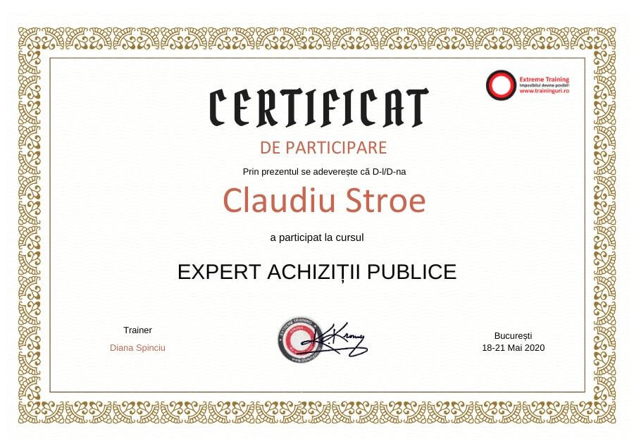 Curs Expert Achizitii Publice Online » Acreditat ANC » Extreme Training